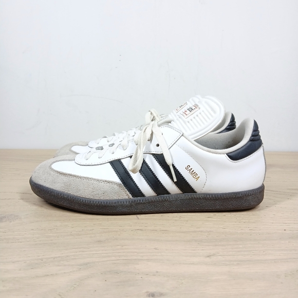adidas | Shoes | Adidas Samba Og White Black Leather Trim Low Profile ...